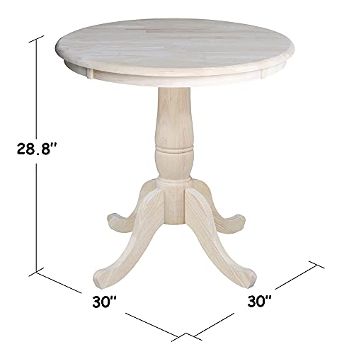 International Concepts Round Top Pedestal Table, 30-Inch