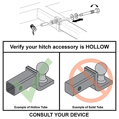 Let's Go Aero (SHP2040) Keyless Press-on Locking Silent Hitch Pin for 2in Hitches