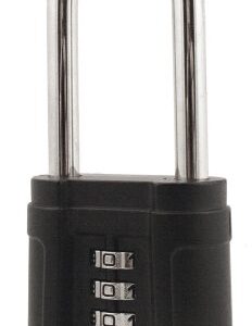 FJM Security SX-874 4-Dial Long Shackle Combination Padlock With Black Finish