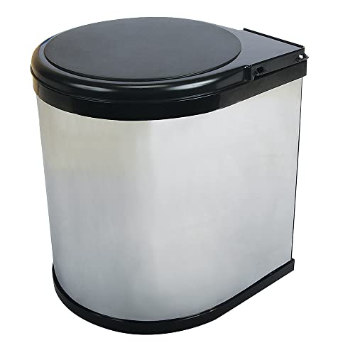 KV Kitchen & Bath Storage Solutions 16.5 in. H x 11 in. W x 11 in. D Chrome Finished Plastic in-Cabinet Pivot Out Trash Can TM-13-R-C