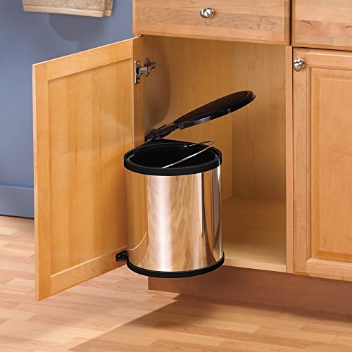 KV Kitchen & Bath Storage Solutions 16.5 in. H x 11 in. W x 11 in. D Chrome Finished Plastic in-Cabinet Pivot Out Trash Can TM-13-R-C