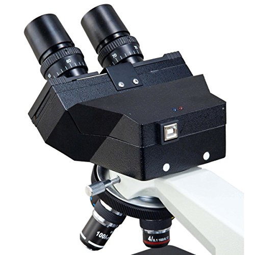 OMAX - MD827S30L Built-in 3MP Camera 40X-2000X Digital Biological Compound Binocular LED Light Microscope with Double Layer Mechanical Stage Oil Immersion NA1.25 Condenser