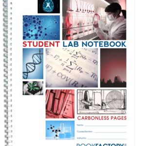 BookFactory Carbonless Student Lab Notebook - 50 Sets of Pages (8.5" X 11") (Duplicator) - Scientific Grid Pages, Durable Translucent Cover, Wire-O Binding (LAB-050-7GW-D (Student))