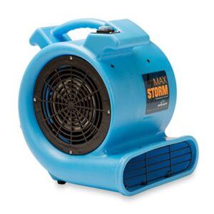 soleaire max storm 1/2 hp durable lightweight air mover carpet dryer blower floor fan for pro janitorial cleaner, blue, 1 pack