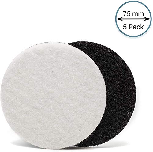 Glass Polish 11007 GP-PRO Felt Polishing Pads for Polishing Glass, Plastic, Metal, Marble - Ø 3 inch - Pack of 5 Pads