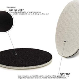 Glass Polish 11007 GP-PRO Felt Polishing Pads for Polishing Glass, Plastic, Metal, Marble - Ø 3 inch - Pack of 5 Pads