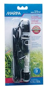 marina submersible aquarium heater, betta fish tank heater, 25-watt, 11230, black