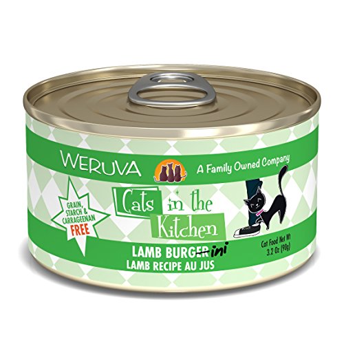 Weruva Cats in The Kitchen, Lamb Burger-ini with Lamb Au Jus Cat Food, 3.2oz Can (Pack of 24)