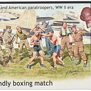 Master Box Models "Friendly Boxing Match" British and American Paratroopers WWII Era Model Building Kit (9 Figures Set), Scale 1/35