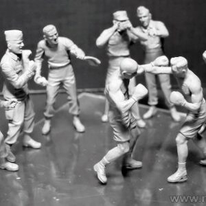 Master Box Models "Friendly Boxing Match" British and American Paratroopers WWII Era Model Building Kit (9 Figures Set), Scale 1/35