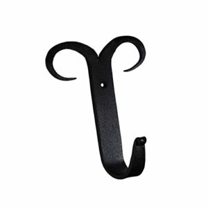 coat hat robe hook wrought iron black scroll 5" | renovator's supply