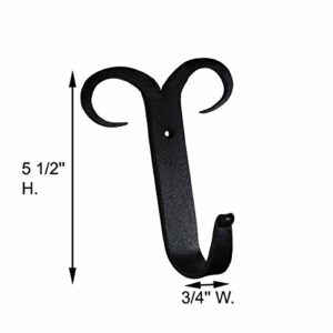 Coat Hat Robe Hook Wrought Iron Black Scroll 5" | Renovator's Supply