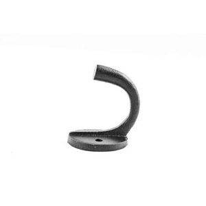 Renovators Supply Bathroom Hooks 1.6 in. Black Wrought Iron Wall Mount Hooks for Hanging Robe, Towel, Hat, or Jewellery with Mounting Hardware