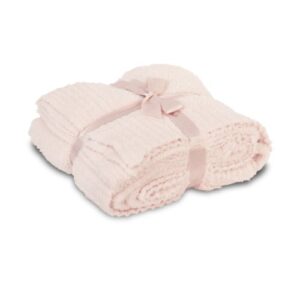 barefoot dreams cozychic throw - pink