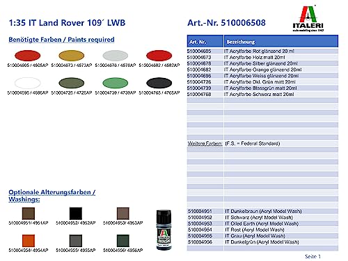 Italeri 510006508 1: 35 It Land Rover 109 Lwb