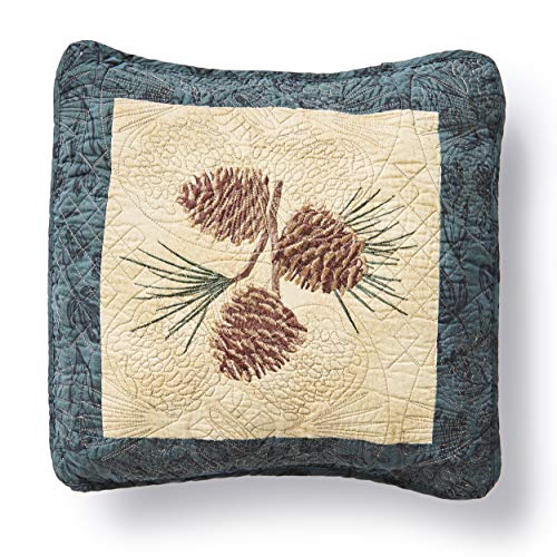 Donna Sharp Throw Pillow - Cabin Raising Pine Cone Lodge Decorative Throw Pillow with Pine Cone Pattern - Square