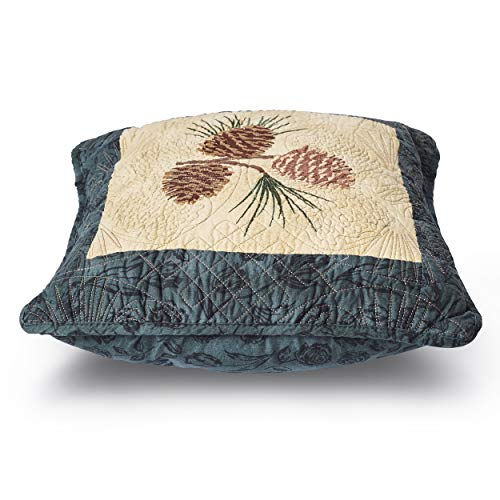 Donna Sharp Throw Pillow - Cabin Raising Pine Cone Lodge Decorative Throw Pillow with Pine Cone Pattern - Square