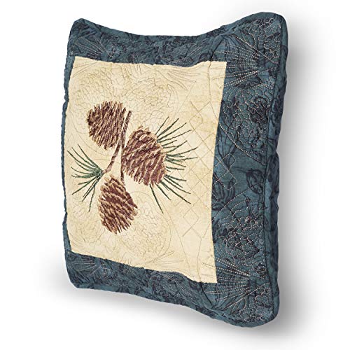 Donna Sharp Throw Pillow - Cabin Raising Pine Cone Lodge Decorative Throw Pillow with Pine Cone Pattern - Square