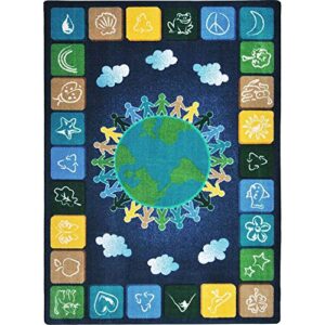 joy carpets one world area rug in color neutrals, 7'8" x 10'9"