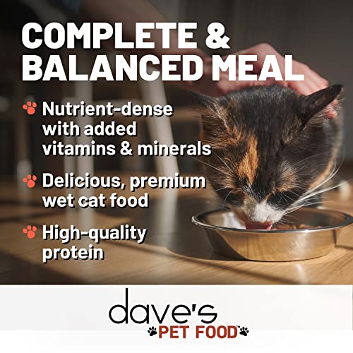 Dave's Pet Food Grain Free Wet Cat Food (Turkey), Made in USA Naturally Healthy Canned Cat Food, Added Vitamins & Minerals, Wheat & Gluten-Free, 12.5 oz (Case of 12)