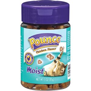 pounce moist chicken flavor cat treats, 3 oz