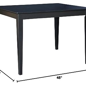 International Concepts Solid Wood Dining Table with Shaker Legs, 48 by 30 by 30-Inch, Black