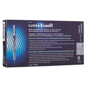 uni-ball 60108 Vision Roller Ball Stick Waterproof Pen Blue Ink Micro Dozen