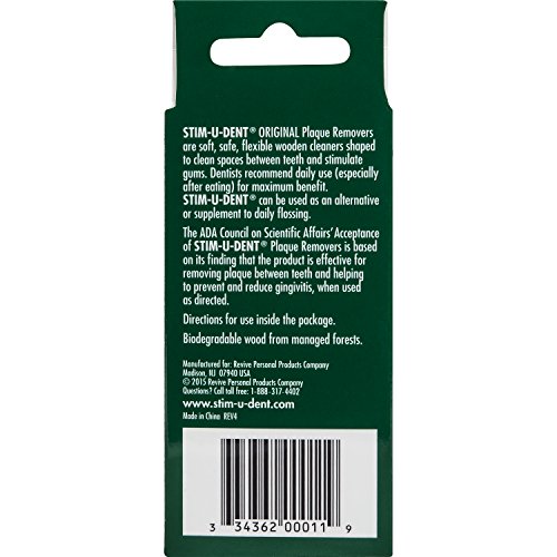 Stim-U-Dent Original, The Un-Plastic Plaque Removers, Mint-Flavored, 200 Count Box (Pack of 6)