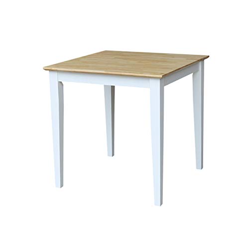 International Concepts Solid Wood Dining Table with Shaker Legs, White/Natural