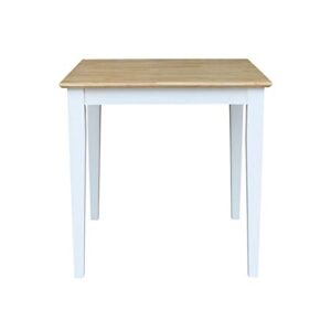 International Concepts Solid Wood Dining Table with Shaker Legs, White/Natural