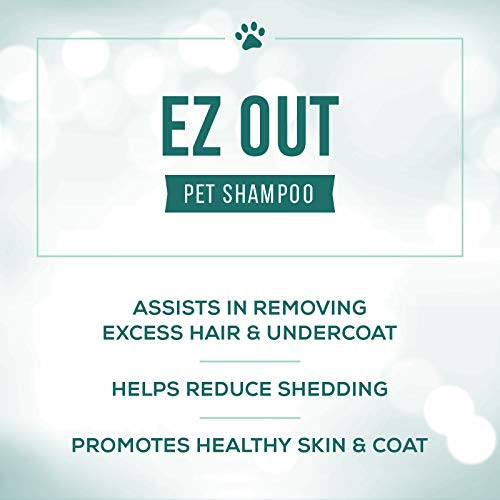 Nature's Specialties EZ Out Deshedding Ultra Concentrated Dog Shampoo for Pets, Makes up to 4 Gallons, Natural Choice for Professional Groomers, Removes Unwanted Hair, Made in USA, 32 oz