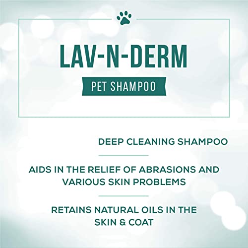 Nature's Specialties Lav-N-Derm Ultra Concentrated Calming Dog Shampoo for Pets, Makes up to 12.5 Gallons, Natural Choice for Professional Groomers, Relieves Various Skin Problems, Made in USA, 32 oz