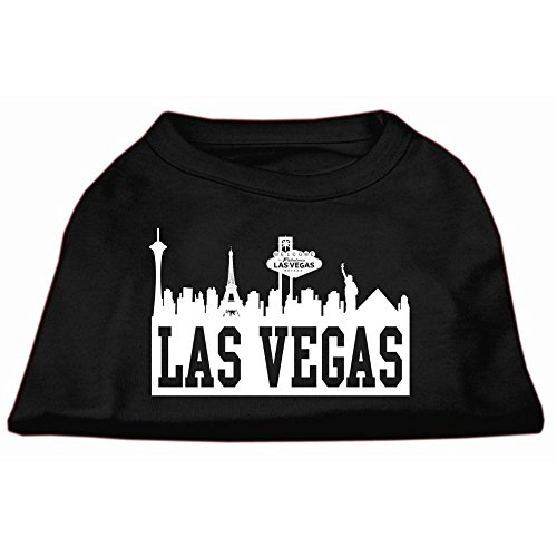 Mirage Pet Products 10-Inch Las Vegas Skyline Screen Print Shirt for Pets, Small, Black