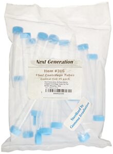 next generation 25-pack sterile capped centrifuge tubes for pet semen shipping, 15ml