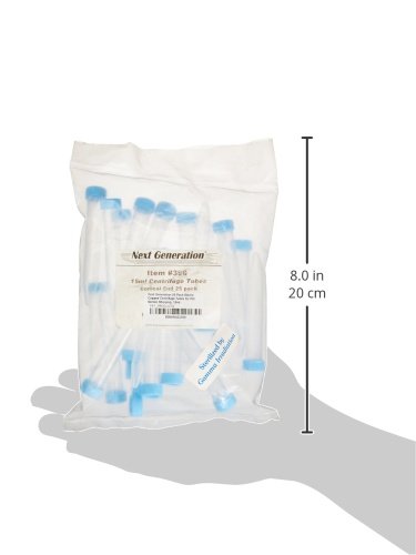 Next Generation 25-Pack Sterile Capped Centrifuge Tubes for Pet Semen Shipping, 15ml