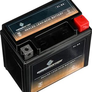 Chrome Battery YTX5L-BS Maintenance Free Replacement Battery for ATV, Motorcycle, and Scooter: 12 Volts.5 Amps, 4Ah, Nut and Bolt (T3) Terminal