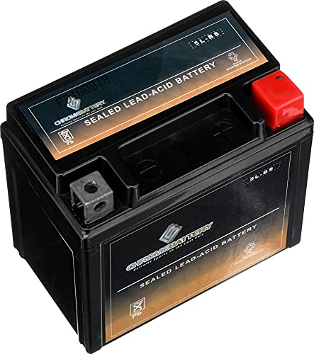 Chrome Battery YTX5L-BS Maintenance Free Replacement Battery for ATV, Motorcycle, and Scooter: 12 Volts.5 Amps, 4Ah, Nut and Bolt (T3) Terminal