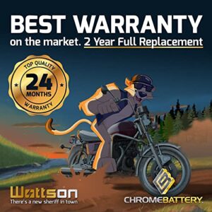 Chrome Battery YTX5L-BS Maintenance Free Replacement Battery for ATV, Motorcycle, and Scooter: 12 Volts.5 Amps, 4Ah, Nut and Bolt (T3) Terminal