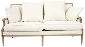 zentique louis sofa, natural oak