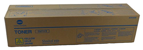 Konica Minolta TN-711Y A3VU230 Bizhub C654 C754 Toner Cartridge (Yellow) in Retail Packaging