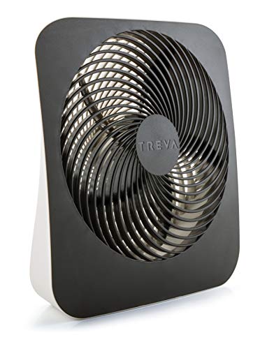 Treva 10-Inch Portable Fan, Powered by Battery and/or AC Adapter - Desk Fan Air Circulating with 2 Cooling Speeds, Personal Fan and Travel Fan for all your needs