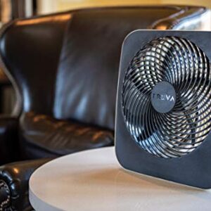 Treva 10-Inch Portable Fan, Powered by Battery and/or AC Adapter - Desk Fan Air Circulating with 2 Cooling Speeds, Personal Fan and Travel Fan for all your needs