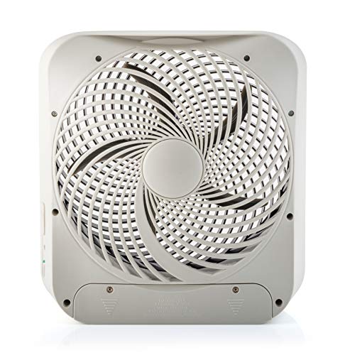 Treva 10-Inch Portable Fan, Powered by Battery and/or AC Adapter - Desk Fan Air Circulating with 2 Cooling Speeds, Personal Fan and Travel Fan for all your needs