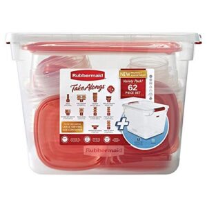 rubbermaid take alongs 60 piece set including lids