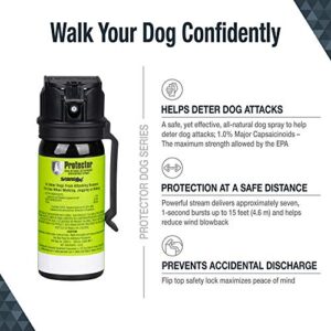 SABRE RED SABRE Protector Dog Spray with Belt Clip, 7 Bursts, Long 15-Foot (4.6-Meter) Range, Humane Dog Attack Deterrent, Maximum Strength Allowed By EPA