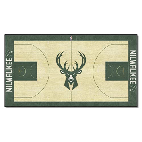 FANMATS - 9322 NBA Milwaukee Bucks Nylon Face NBA Court Runner-Large, 29.5x54