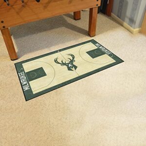 FANMATS - 9322 NBA Milwaukee Bucks Nylon Face NBA Court Runner-Large, 29.5x54