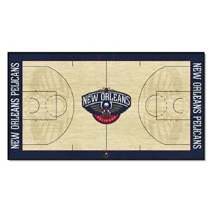 fanmats 9498 nba new orleans pelicans nylon face nba court runner-small , 24x44