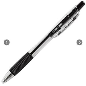 Clip Click Retractable Ball Point Pens, 1.0 mm Black Ink, Set of 8