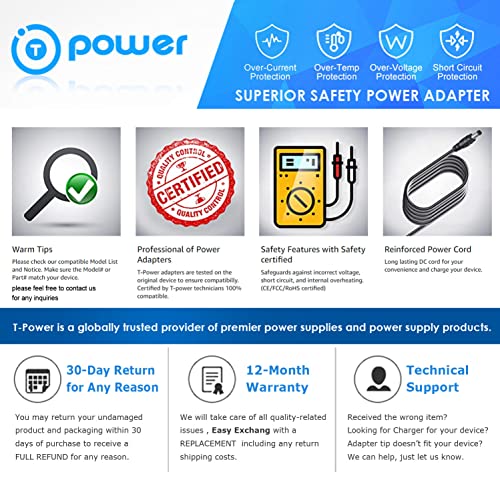 T-Power 12V Charger for Brother PTD600 PT-E300 PT-H300 PT-E500 PT-E550W PT-D400 PT-P700 PT-P750W Industrial Labeling Tool Charger Power Supply